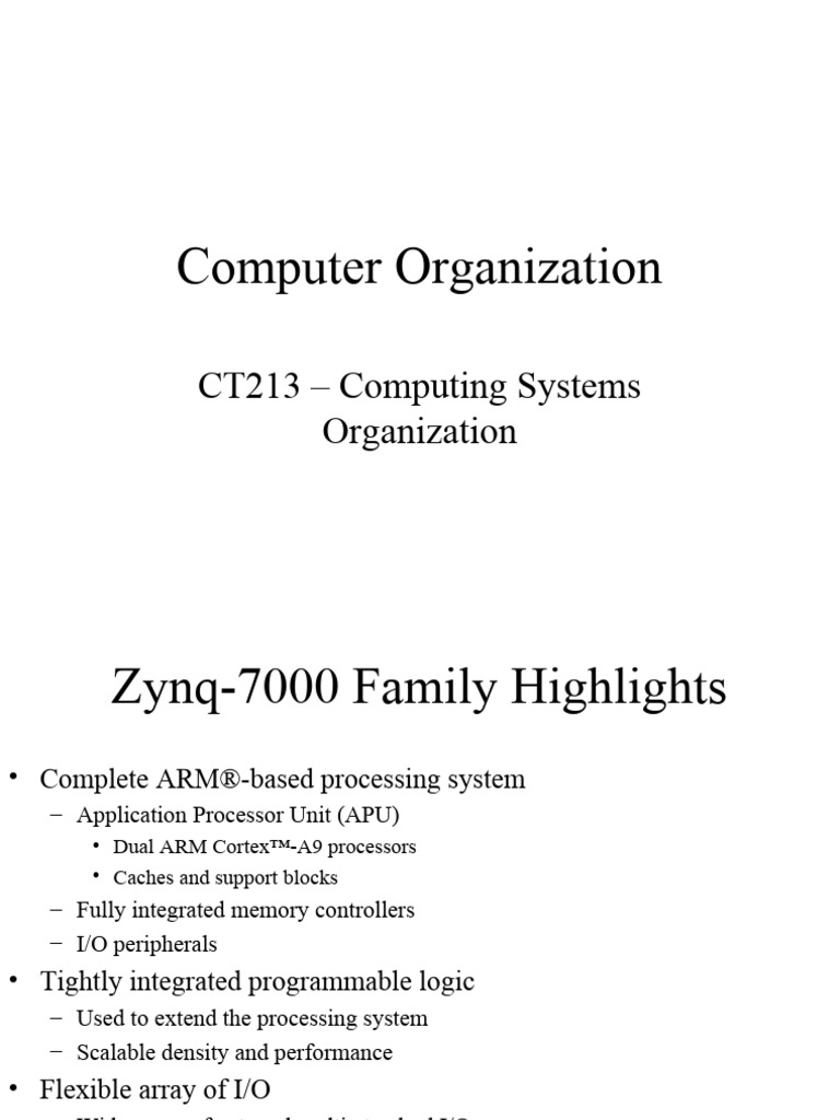CT213 ZynqArchitecture | PDF | Booting | Central Processing Unit