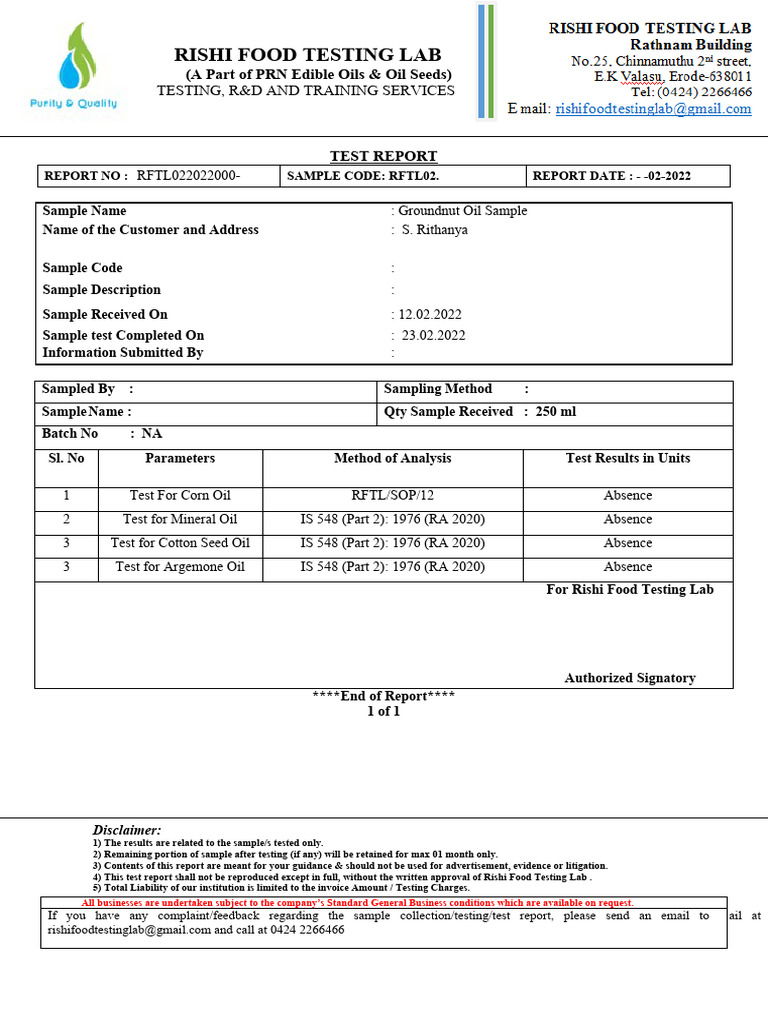 Test Report Format 282022 | PDF