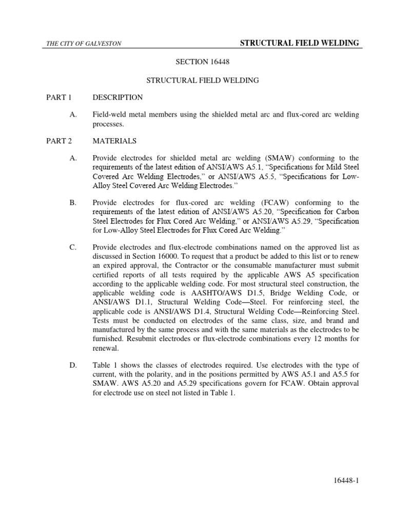 Galveston Structural Field Welding Guide | PDF | Welding | Construction