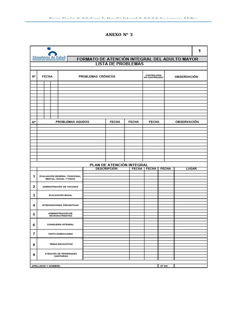 Ficha VACAM Guia de Llenado | Descargar gratis PDF | Vejez | Índice de ...