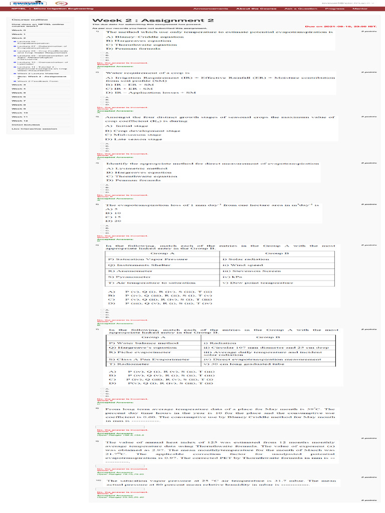 Noc21 Ag08 Assignment Week 2 | PDF