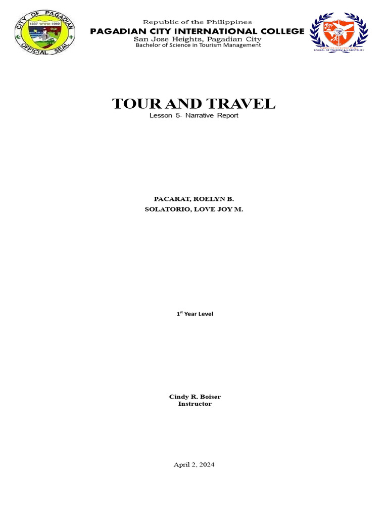 Lesson 5 Tour and Travel Narrative | PDF