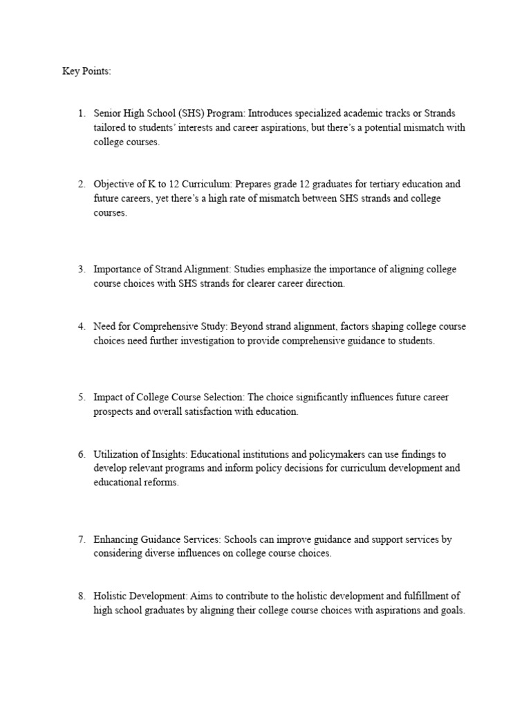 SHS Strands and College Course Mismatch | PDF