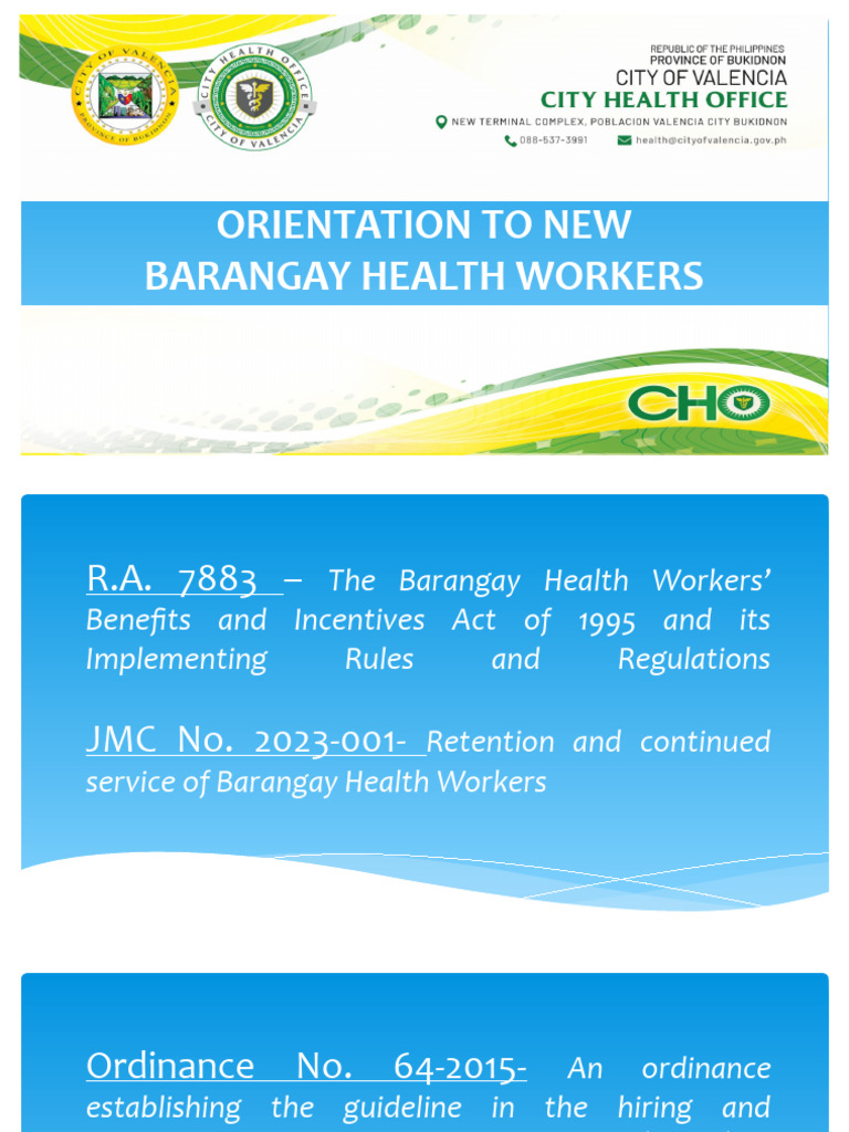 BHW Orientation | Download Free PDF | Health Professional | Health Care