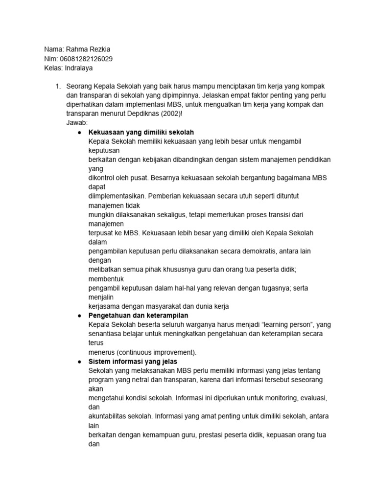 Rahma Rezkia - Uas MBS | PDF