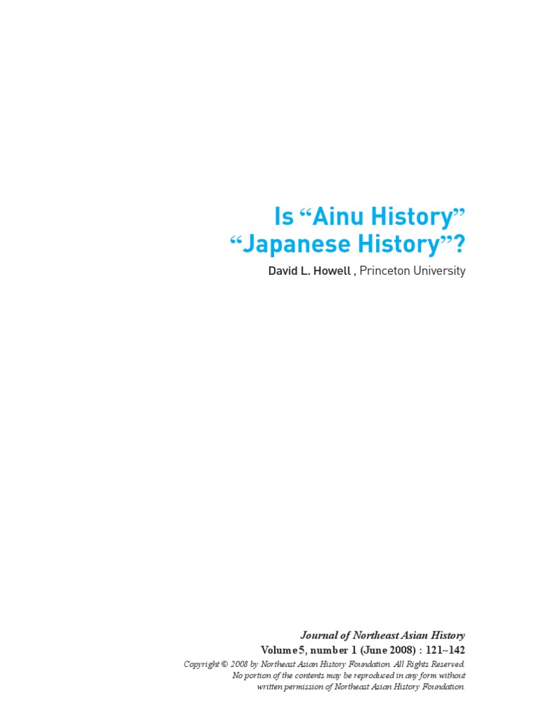 Is Ainu History Japanese History | PDF | Japanese People | Empire Of Japan