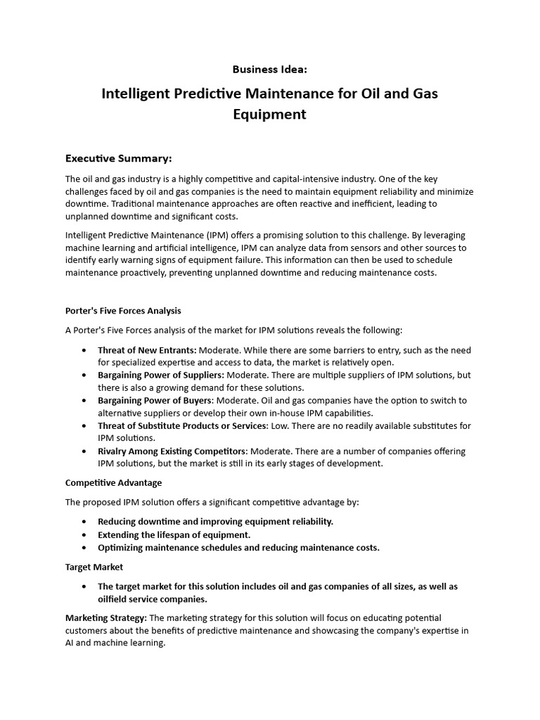 Intelligent Predictive Maintenance for Oil & Gas | PDF | Marketing ...