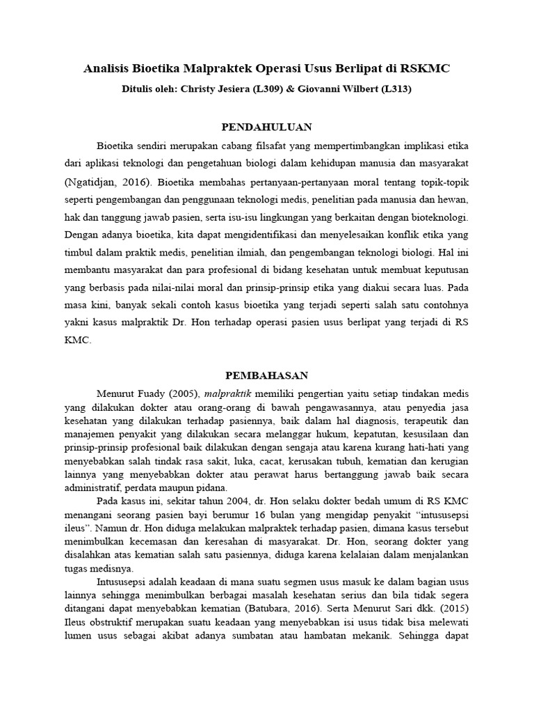 Paper Bioethics Study Case - Gio, Christy Major A | PDF