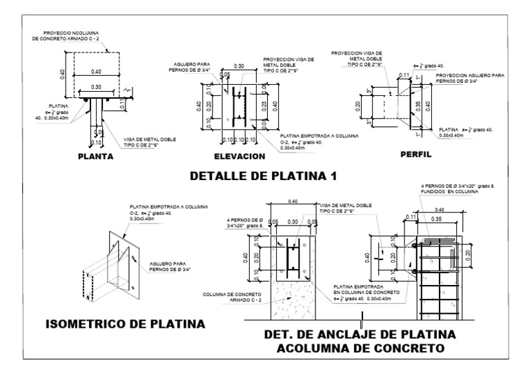 Detalle de Platina en Columnas 15x15 | PDF