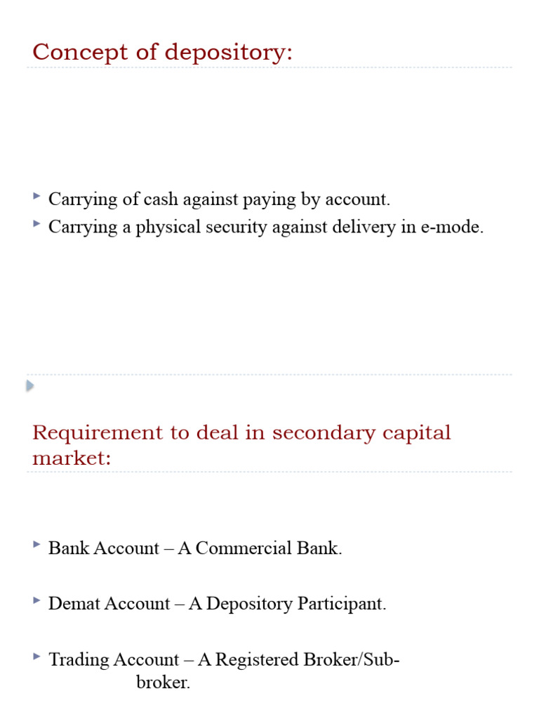2011012138COM15109GE14Unit 1st Depository Concept and Importance, SEBI and Its Regulatory ...