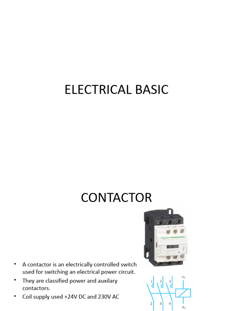 Electrical Basic | PDF | Electric Motor | Relay