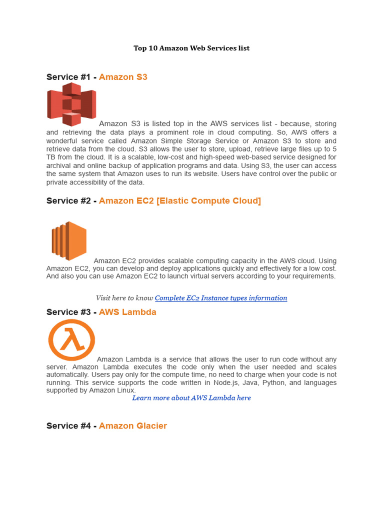 List of Services | PDF | Amazon Web Services | Cloud Computing