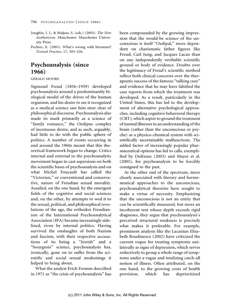 Psychoanalysis: Evolution & Decline | PDF | Psychoanalysis | Jacques Lacan