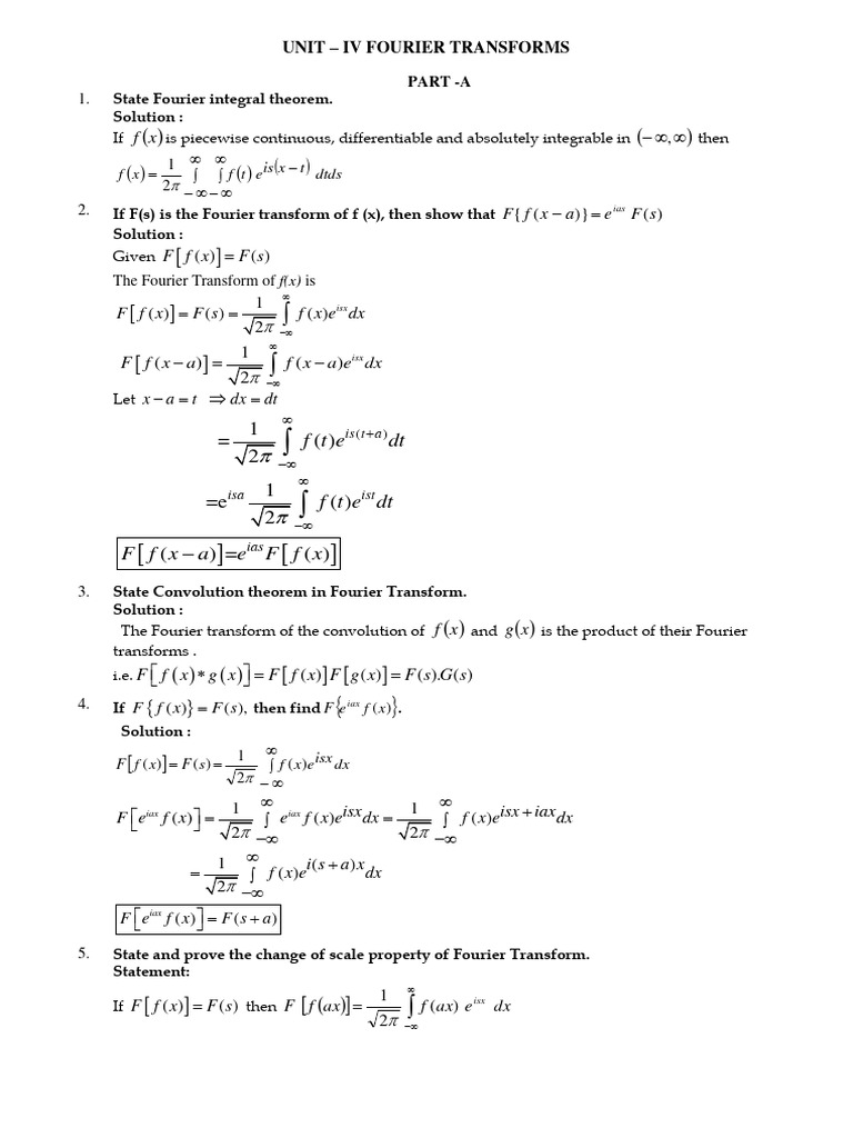 Fourier Transforms: Concepts and Examples | PDF | Convolution ...