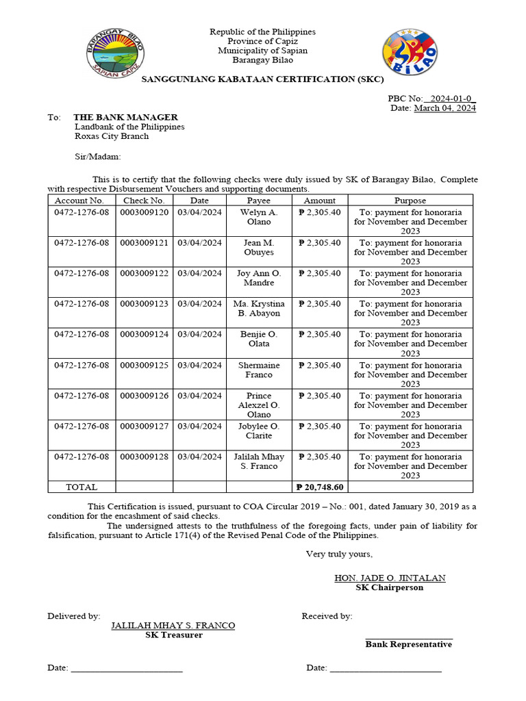 SK Certification Bank 1 | PDF | Payments | Money