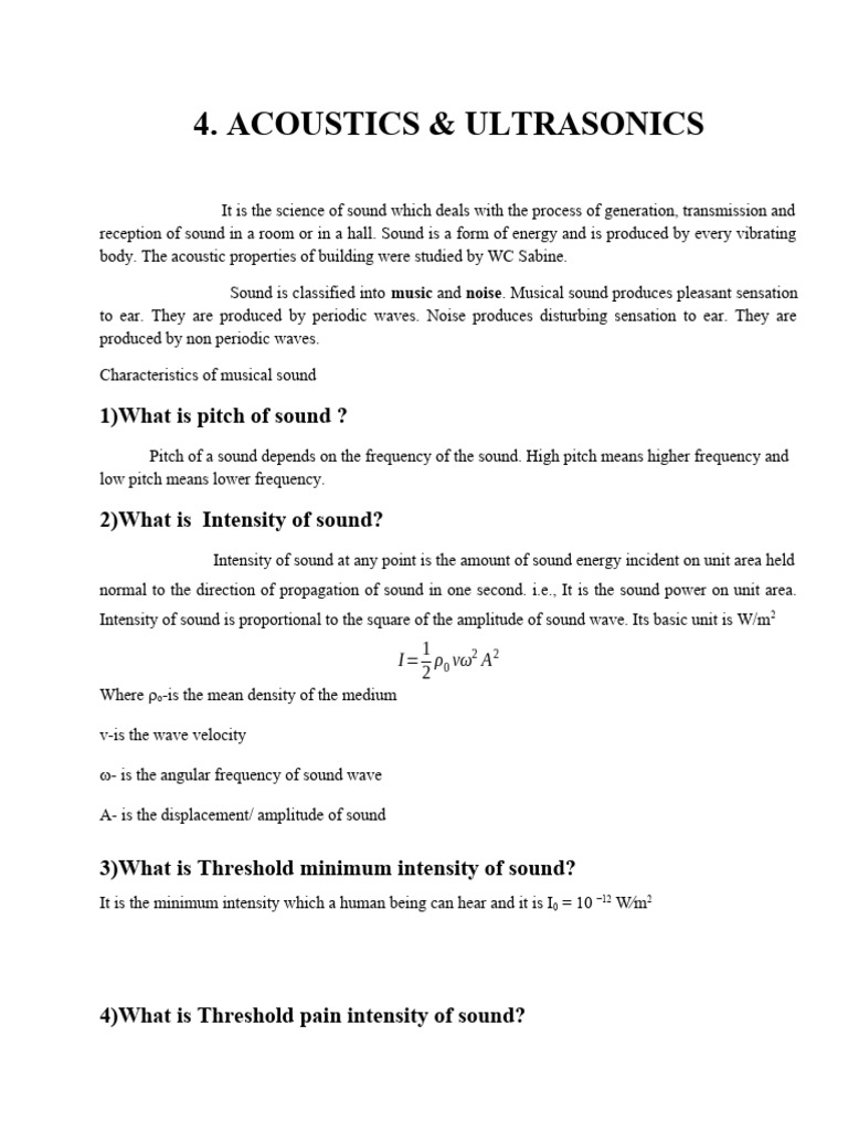 Understanding Acoustics and Sound Properties | PDF | Sound | Decibel