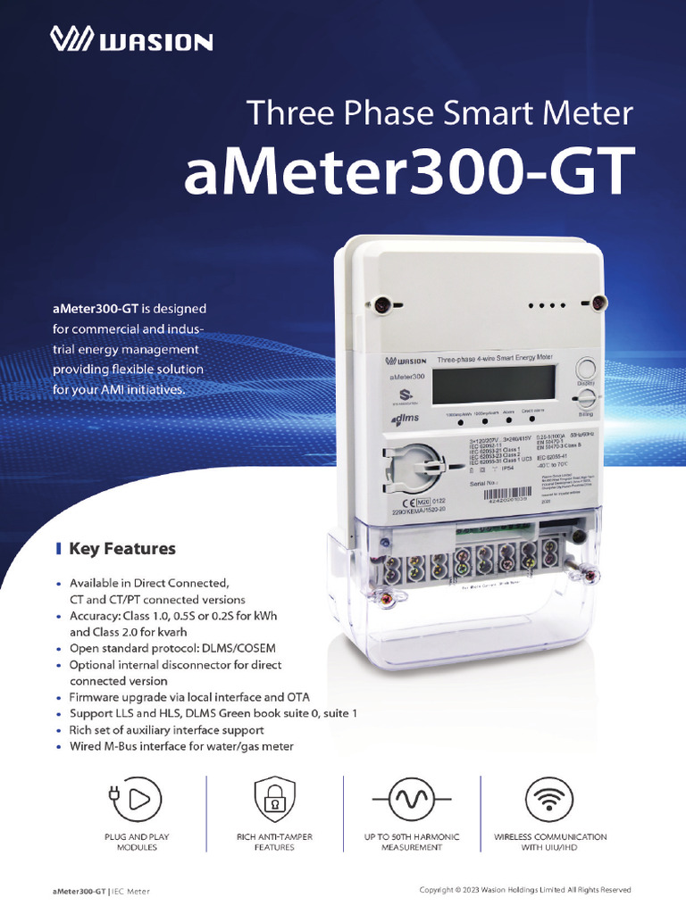 aMeter300-GT Poly-Phase Smart Meter | PDF