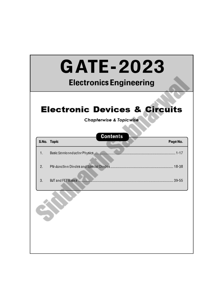 GATE-2023: Electronic Devices & Circuits | PDF | Doping (Semiconductor) | Semiconductors