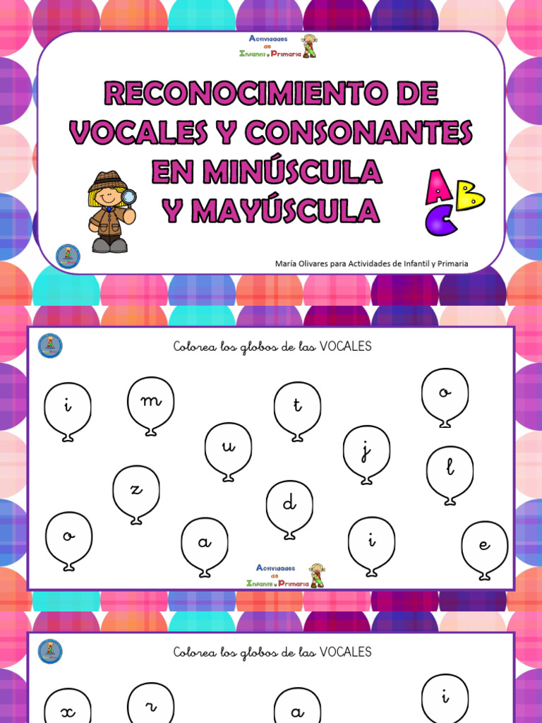 Reconocimiento Vocales y Consonantes Mayuscula y Minuscula | PDF ...
