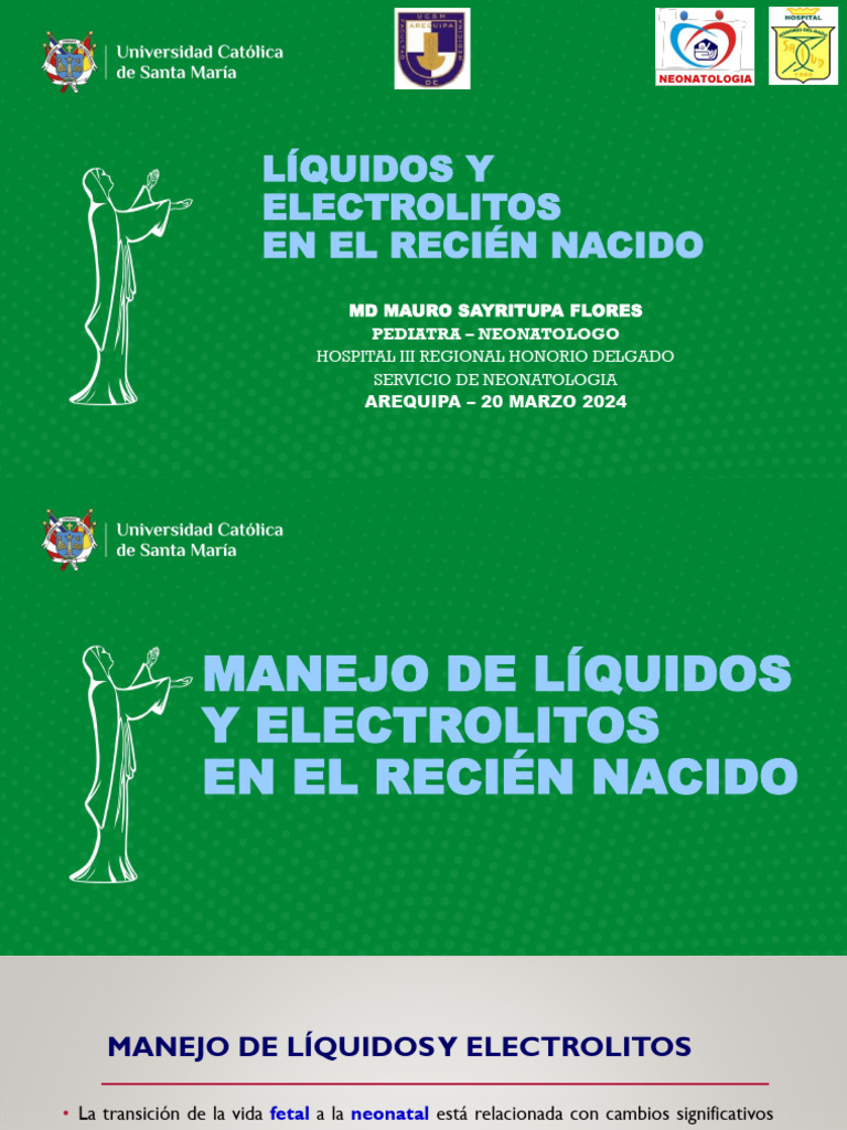 Líquidos y Electrolitos en El RN - HRHD-UCSM - 20 Marzo 2024 | PDF ...
