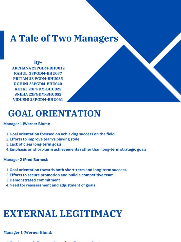 A Tale of Two Managers . | PDF