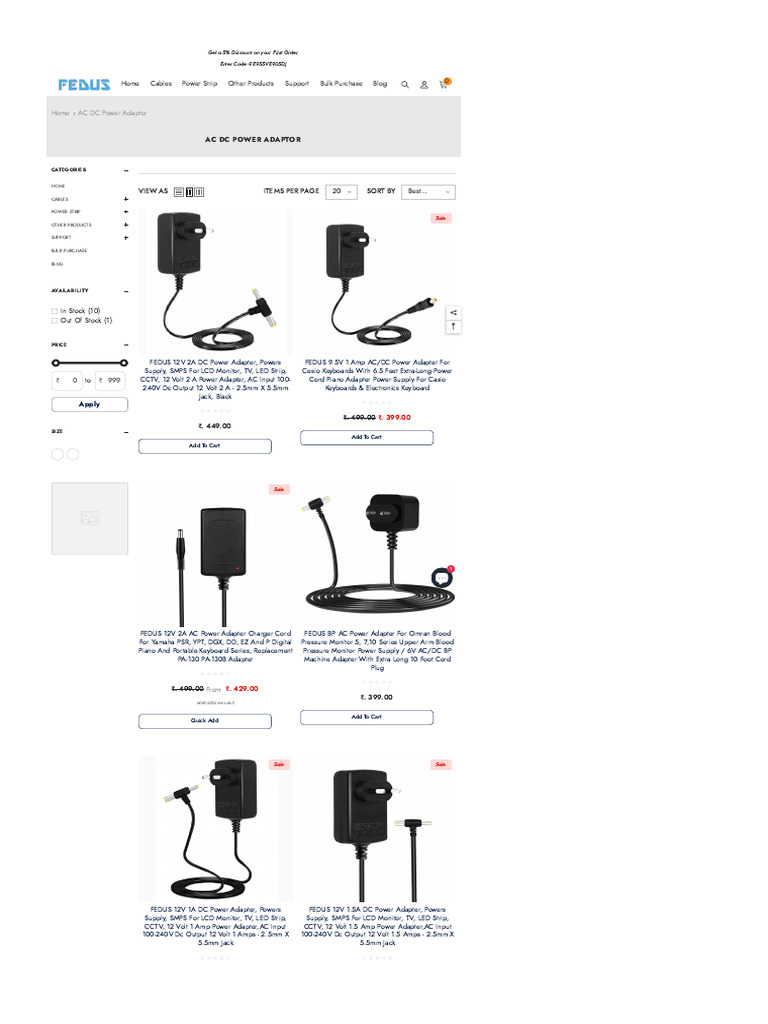 Ac DC Power Adaptor | PDF | Power Supply | Battery Charger