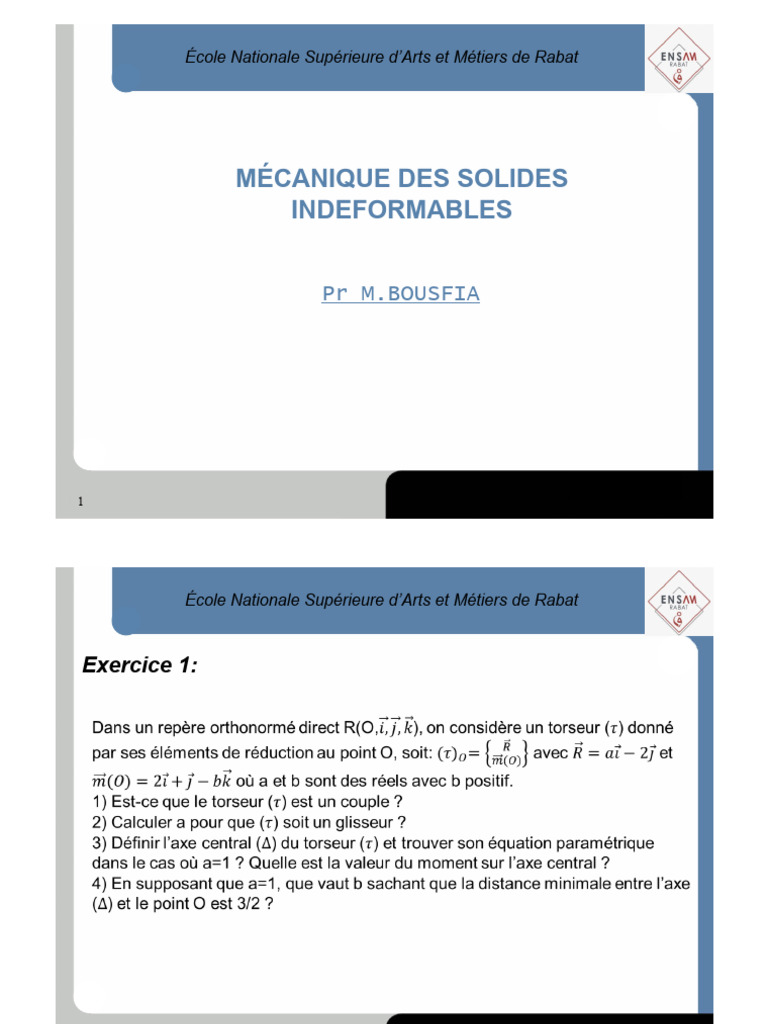 td-statique | PDF | Cinématique | Mécanique