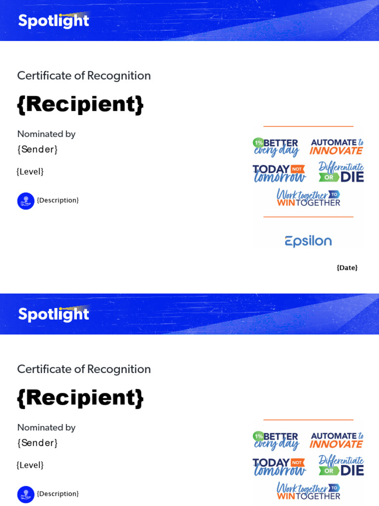 Recognition Certificate | PDF