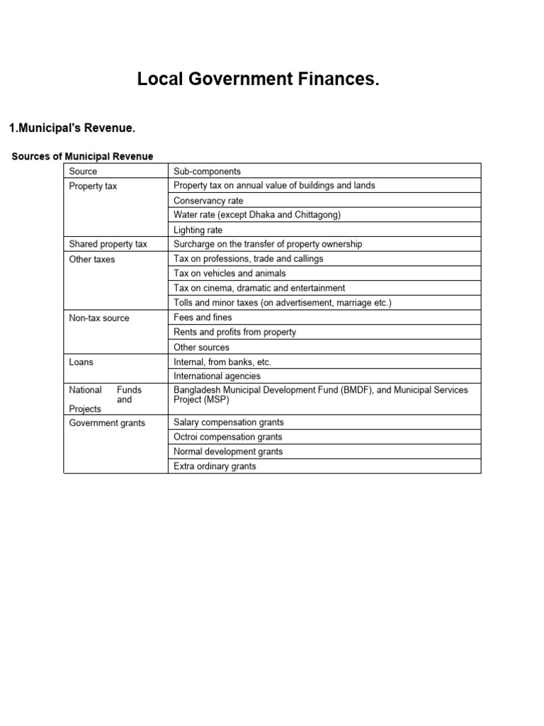 Local Government Finance Overview | PDF | Taxes | Property Tax