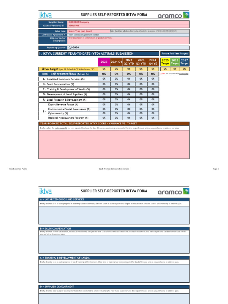 Supplier IKTVA Reporting Form 2024 | PDF | Economies | Business