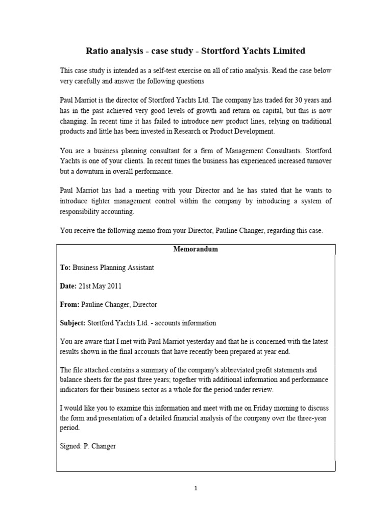 Case Study Ratio Analysis | PDF