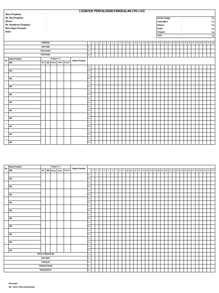 Format Logbook Terbaru 2024 | PDF