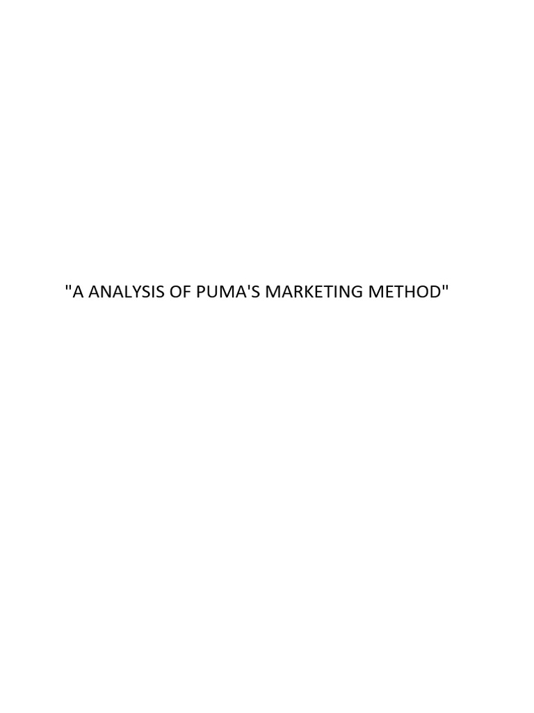 A Analysis of Puma | PDF | Brand | Strategic Management