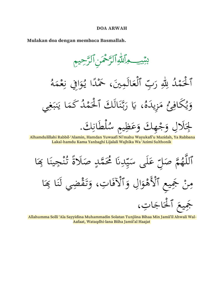 Doa Arwah | PDF