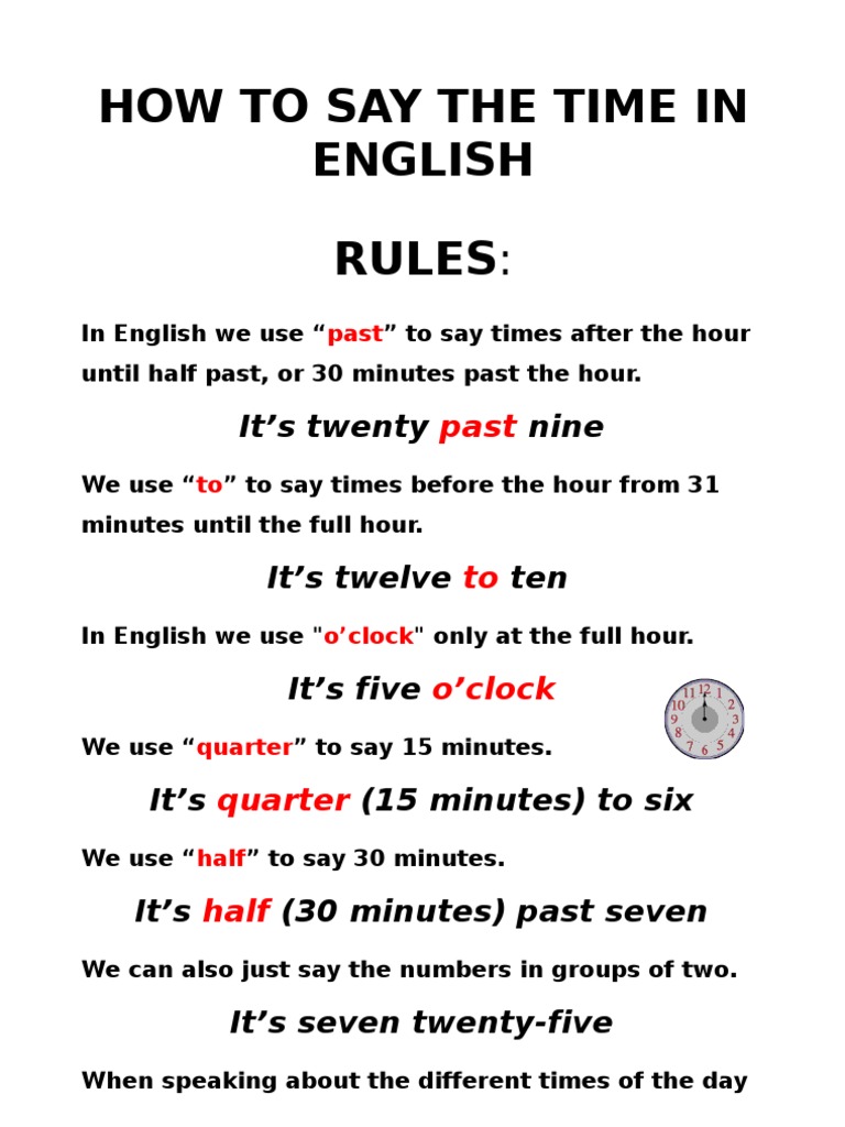 How To Tell The Time And Date In English Correctly Simple Rules