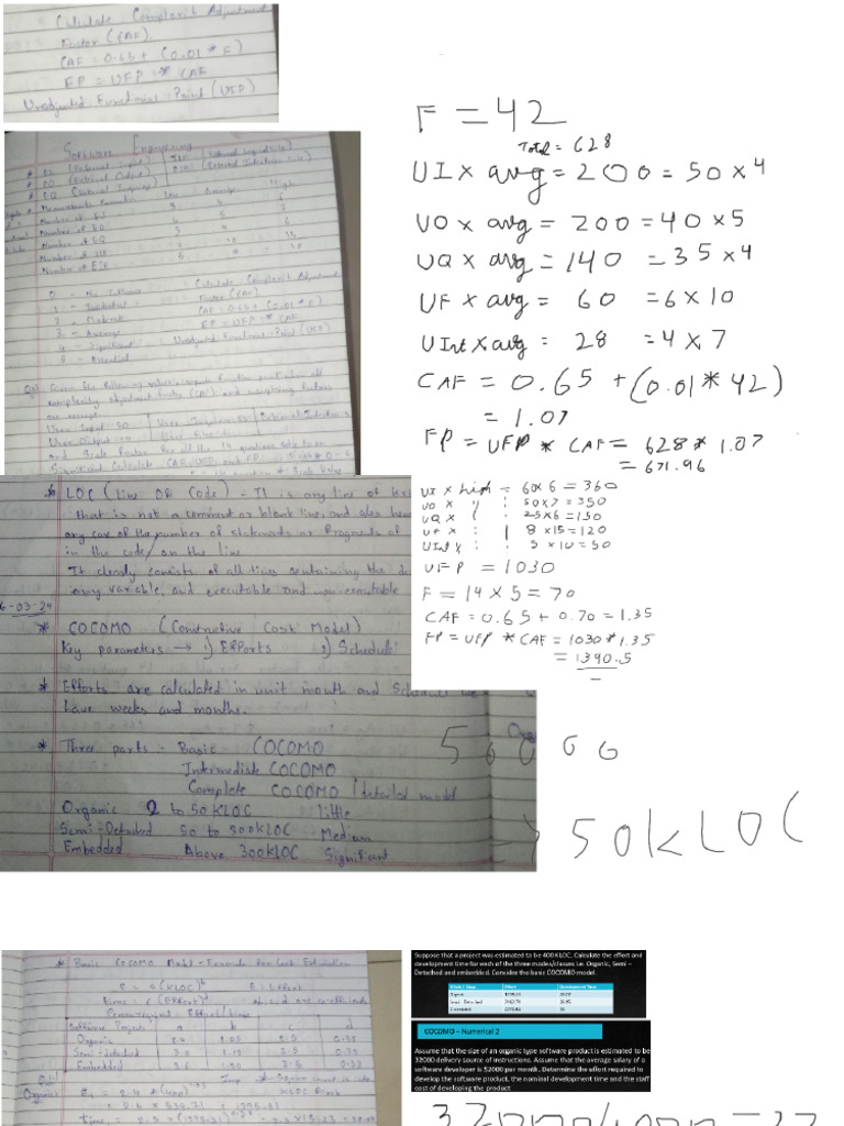 Software Engineering Numericals | PDF