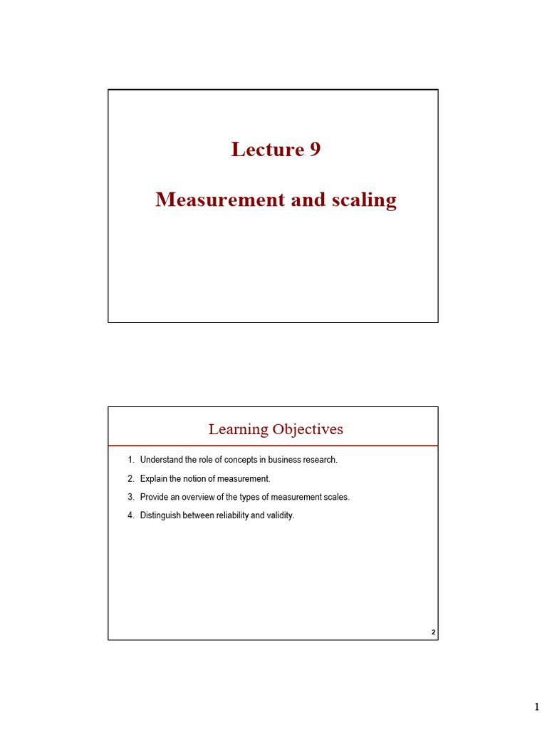 L09 - 09-Measurement and Scaling-2 - Page | PDF | Validity (Statistics) | Likert Scale