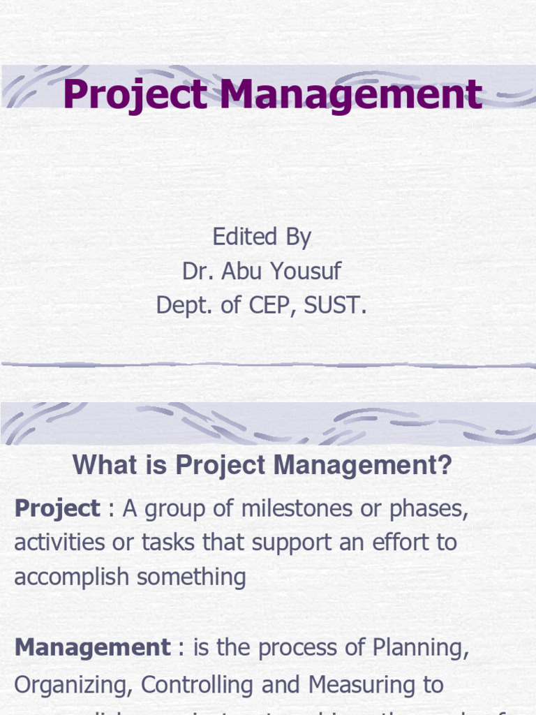 Lec 1 Project Management 1 | PDF | Project Management | Goal
