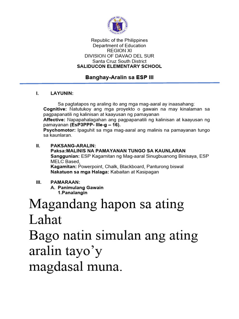 COT ESP 3rd Quarter | PDF