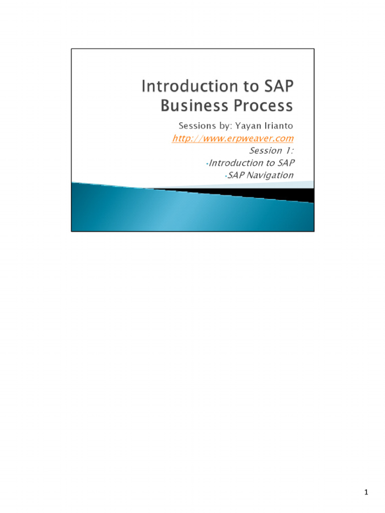SAP-Intro-Session-01-part1 | PDF