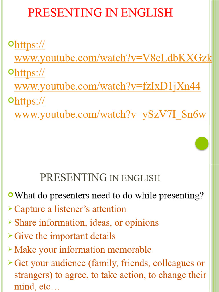 Effective English Presentation Tips | PDF