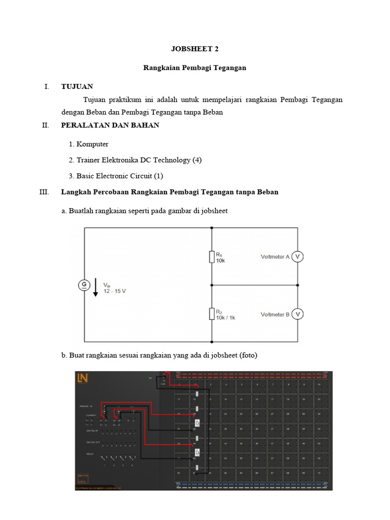 JOBSHEET 2 Pembagi Tegangan Lucas Nulle | PDF