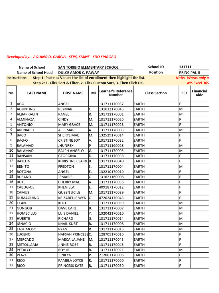 NATG6 Stratified Sampling Template | PDF | Sampling (Statistics)