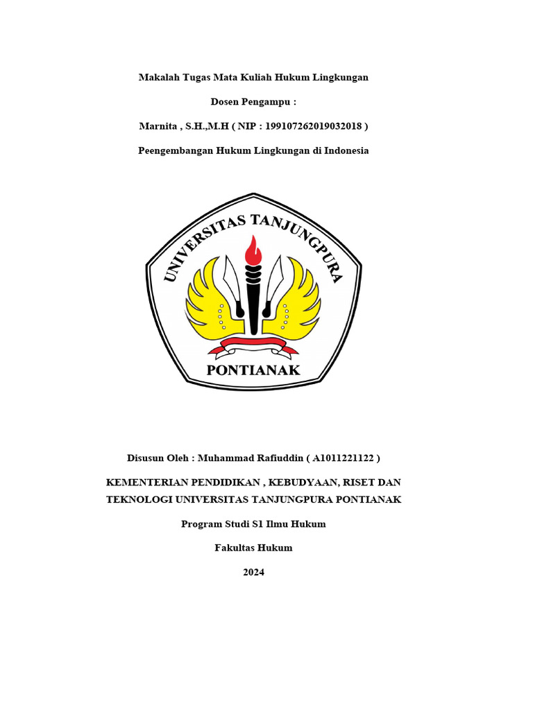 A1011221122 - Muhammad Rafiuddin Makalah Hukum Lingkungan | PDF