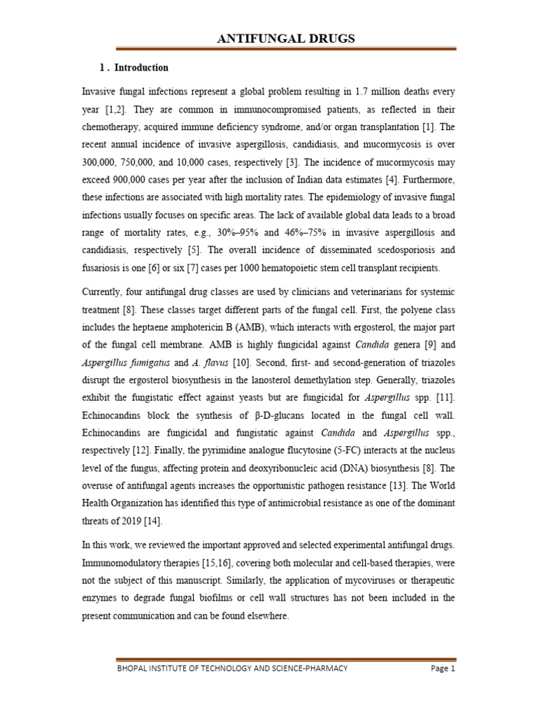 antifungal pdf | PDF | Medicinal Chemistry | Pharmacology