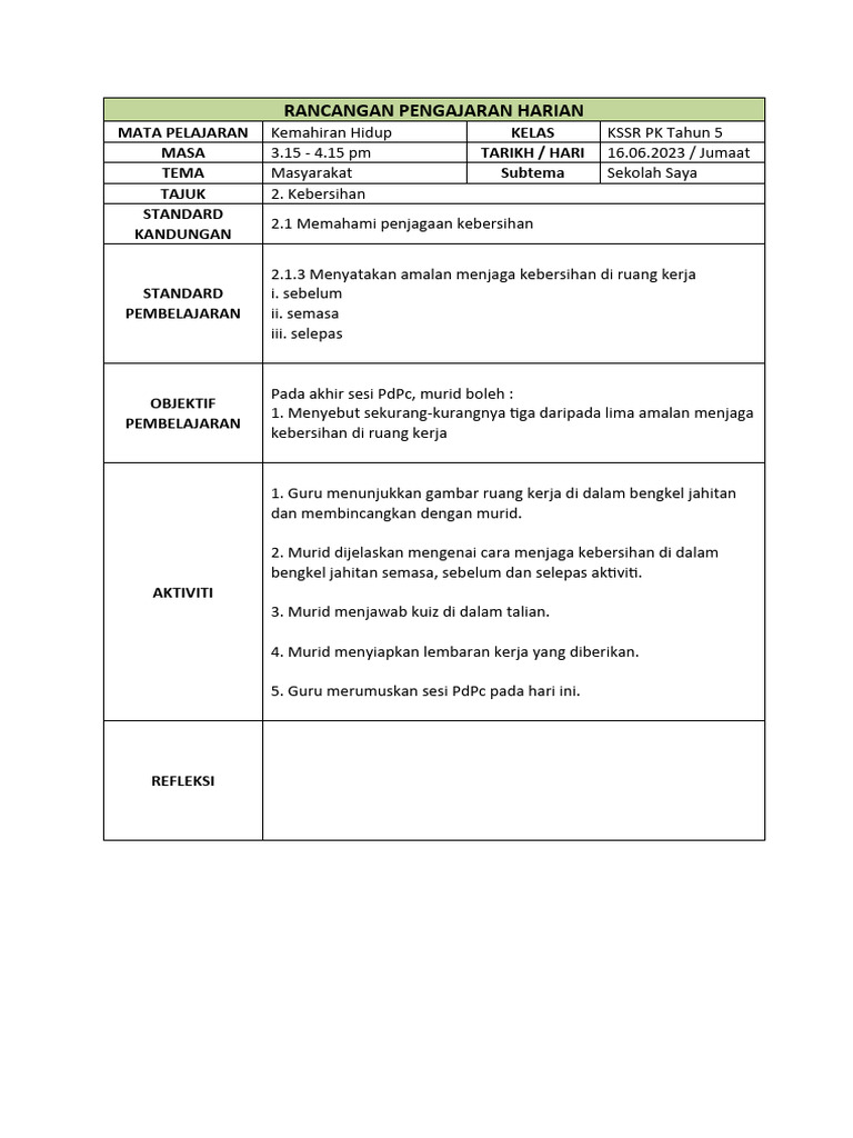 RPH Bertema KH T5 | PDF