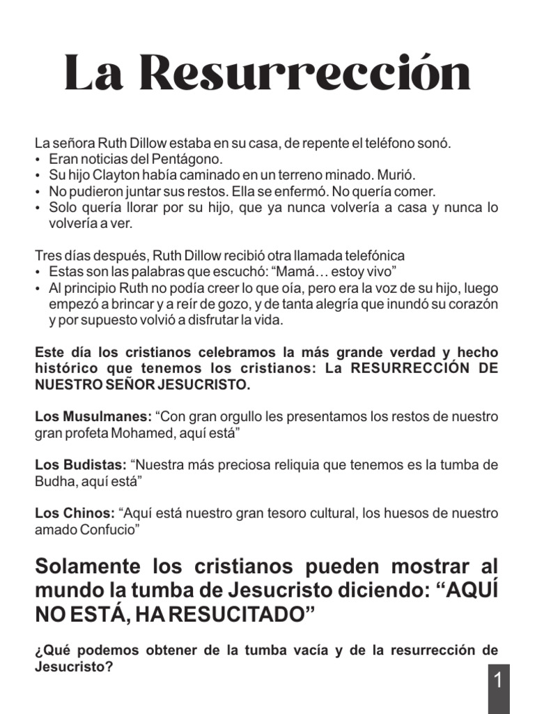 La Resurreccion de Jesus | PDF | La resurrección de Jesús | Jesús