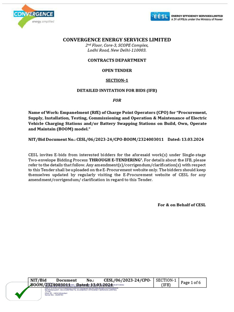 EESL Tender Document | Download Free PDF | Request For Proposal