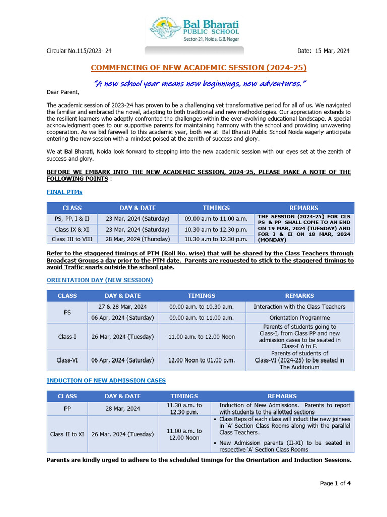 Commencing of New Academic Session | PDF | Identity Document