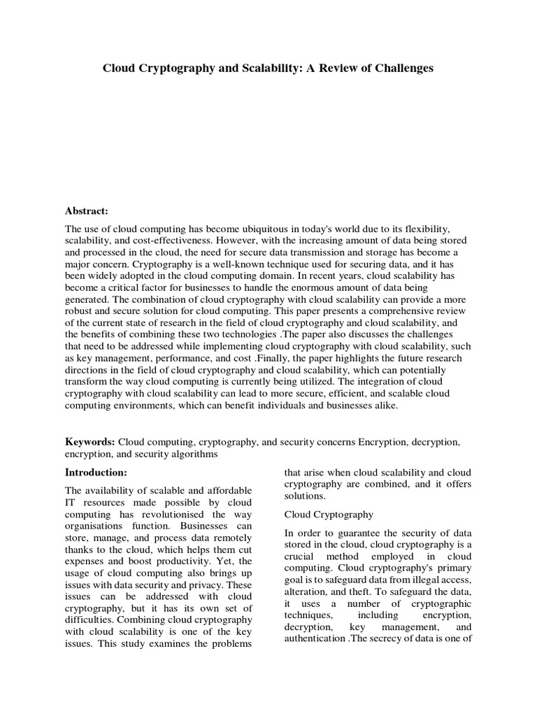 Research Paper | PDF | Cryptography | Key (Cryptography)